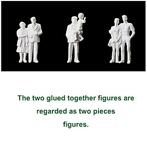 Evemodel P4310B 60pcs O Scale 1:43 Unpainted Model Standing Figures White People