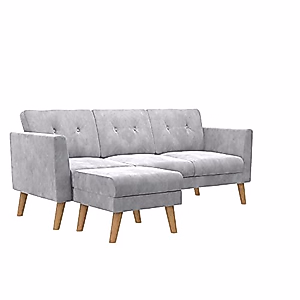 CosmoLiving by Cosmopolitan Gloria Upholstered Sofa, Light Gray