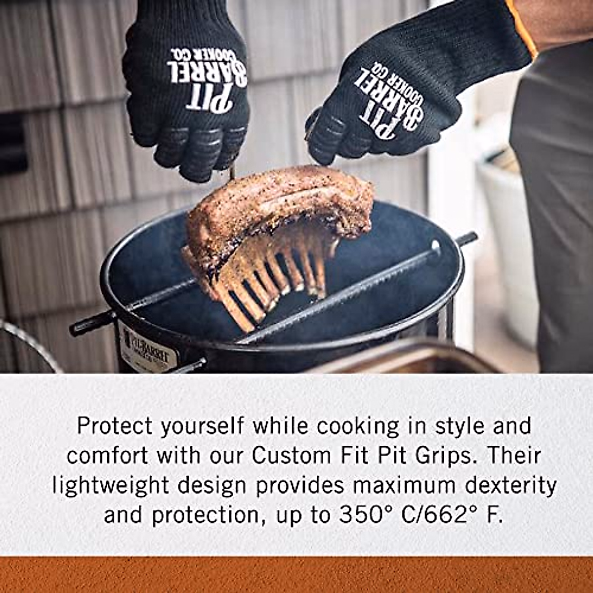 Pit Barrel Cooker Pit Grips | Heat Resistant, High Temp Grill Gloves | Pit Barrel Hot Gloves BBQ Accessories | One Size Fits Most