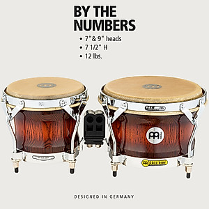 Meinl Percussion WB500AMB Free Ride Series Woodcraft Bongos, Antique Mahogany Burst