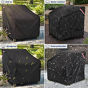 KylinLucky Patio Furniture Covers Waterproof for Chairs, Lawn Outdoor Chair Covers Fits up to 29 W x 30 D x36 H inches 2 Pack Black