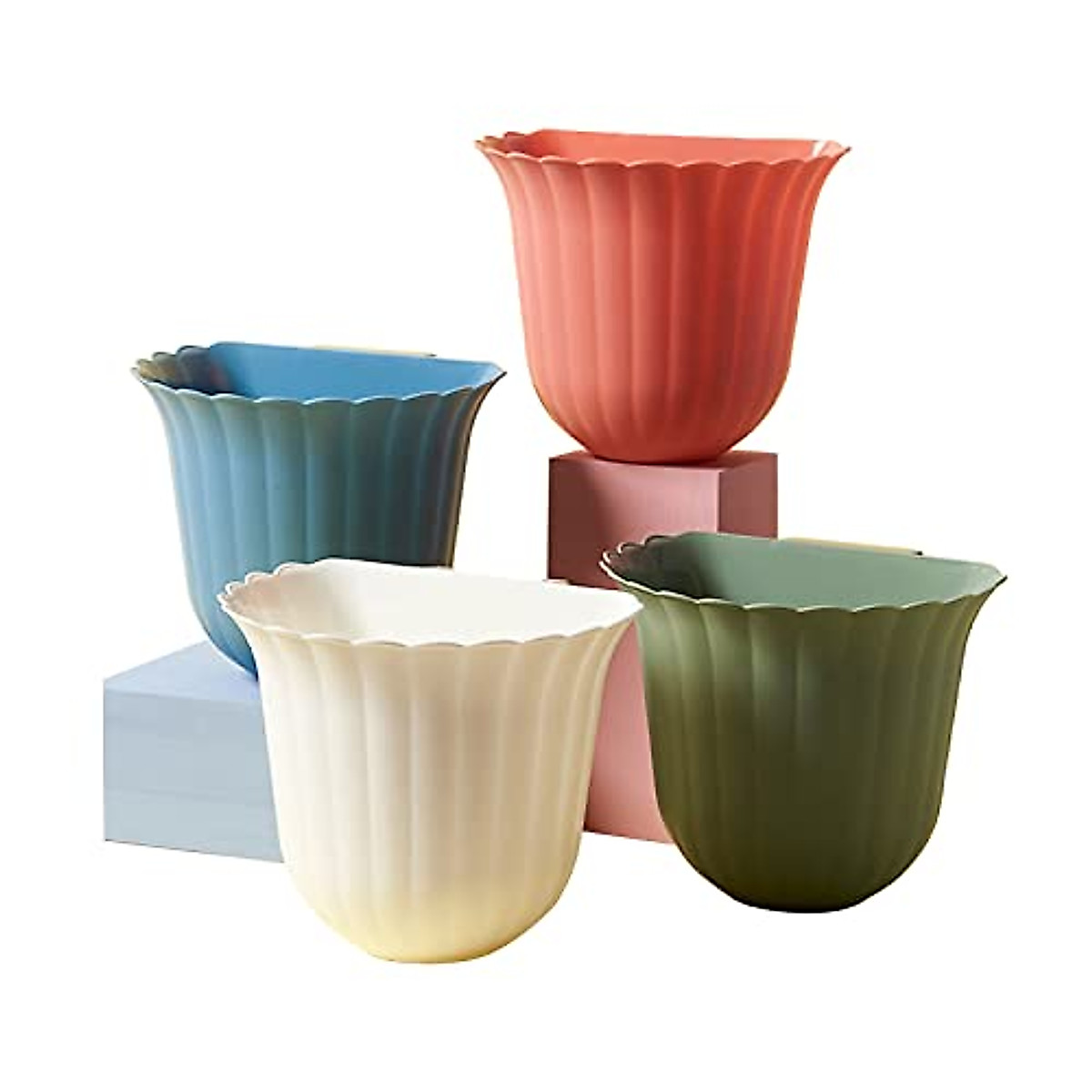 EPMANN 4PCS Hanging Kitchen Bathroom Trash Can, Multi-Functional Hanging Kitchen Waste Bins Basket, Cabinet Door Trash Can, Wall Mounted Food Waste Bin for Kitchen Bedroom Bathroom Car