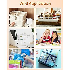 Vixic Label Makers D1600 Label Maker Machine, Bluetooth Label Maker Printer Portable with Multiple Fonts Icons, Compatible with iOS Android for Home School Office Organization, Rechargeable