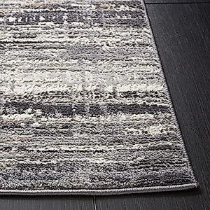 SAFAVIEH Shivan Collection 8' x 10' Light Grey/Dark Grey SHV191F Modern Abstract Distressed Non-Shedding Living Room Dining Bedroom Area Rug