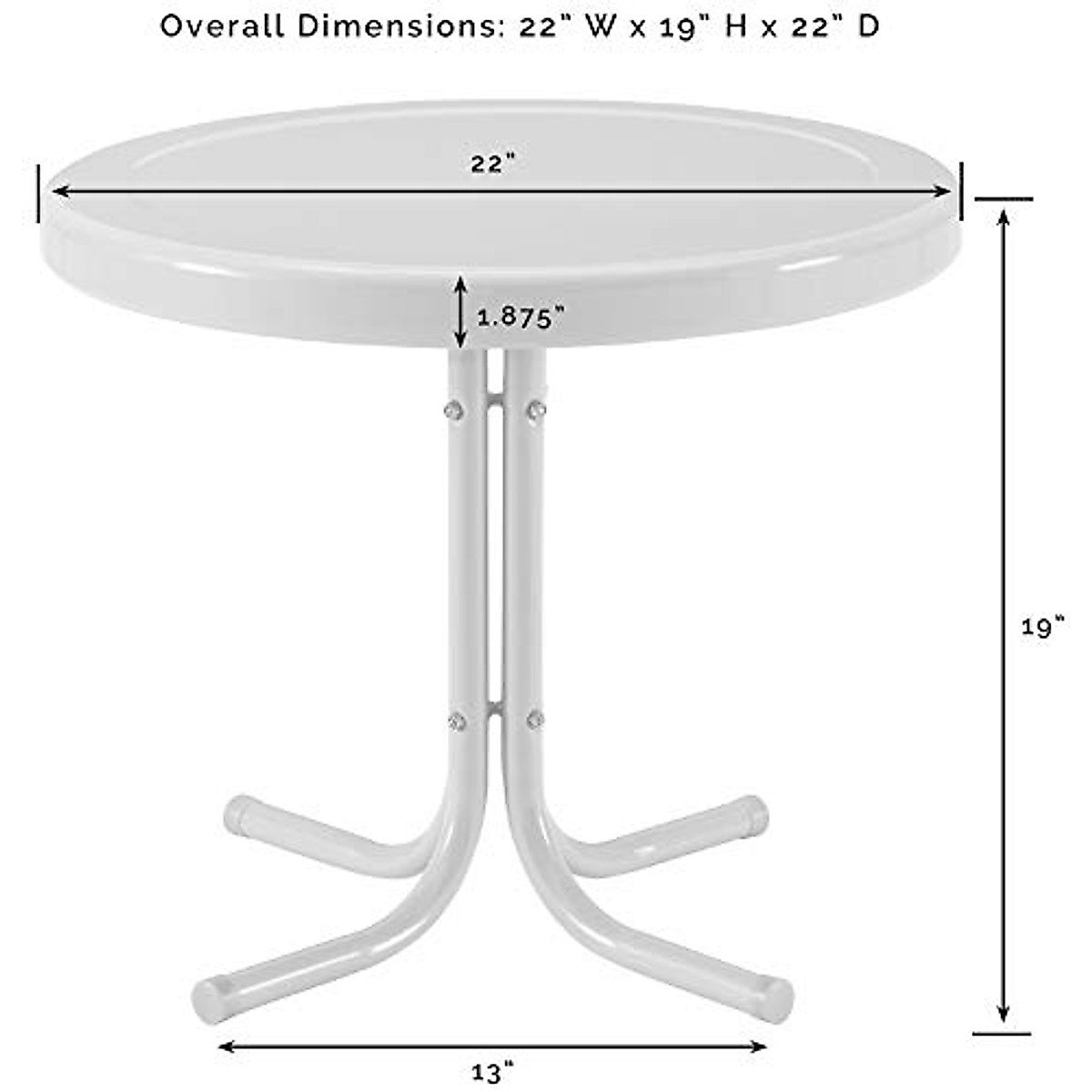 Crosley Furniture CO1011A-RG Griffith Retro Metal Outdoor Side Table, Red