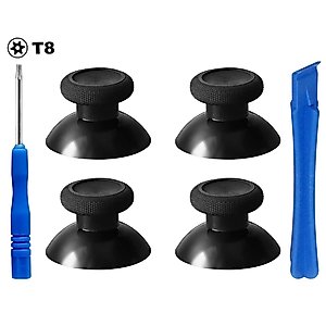 E-MODS GAMING 4X Replacement Analogue Thumbsticks for Xbox One/ PS4 Controllers (Black)