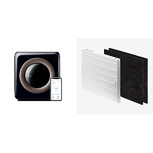 Coway Airmega AP-1512HHS (AP-1519P) HEPA Air Purifier, 16.8 x 18.3 x 9.6, Black/Brown & AP-1512HH-FP AP-1512HH Replacement filter