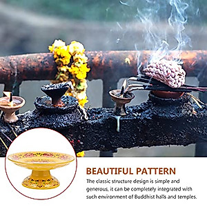 Buddhist Plate Offering Bowls Tray: Fruit Tray Food Dessert Snack Blessing Fruit Tray Ceramics Bowl for Altar Use Rituals Incense Smudging Decoration