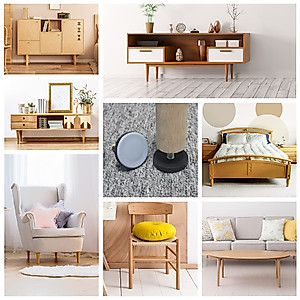 CSFMC Furniture Leveler PTFE(Teflon) Bottom(50mm Large Base 3/8-16,8 Pack),Thread Shank Adjust Pads,Table/Chair/Cabinet/Sofa Medium Adjustable Legs Leveling,Nuts Installation and Floor Protection