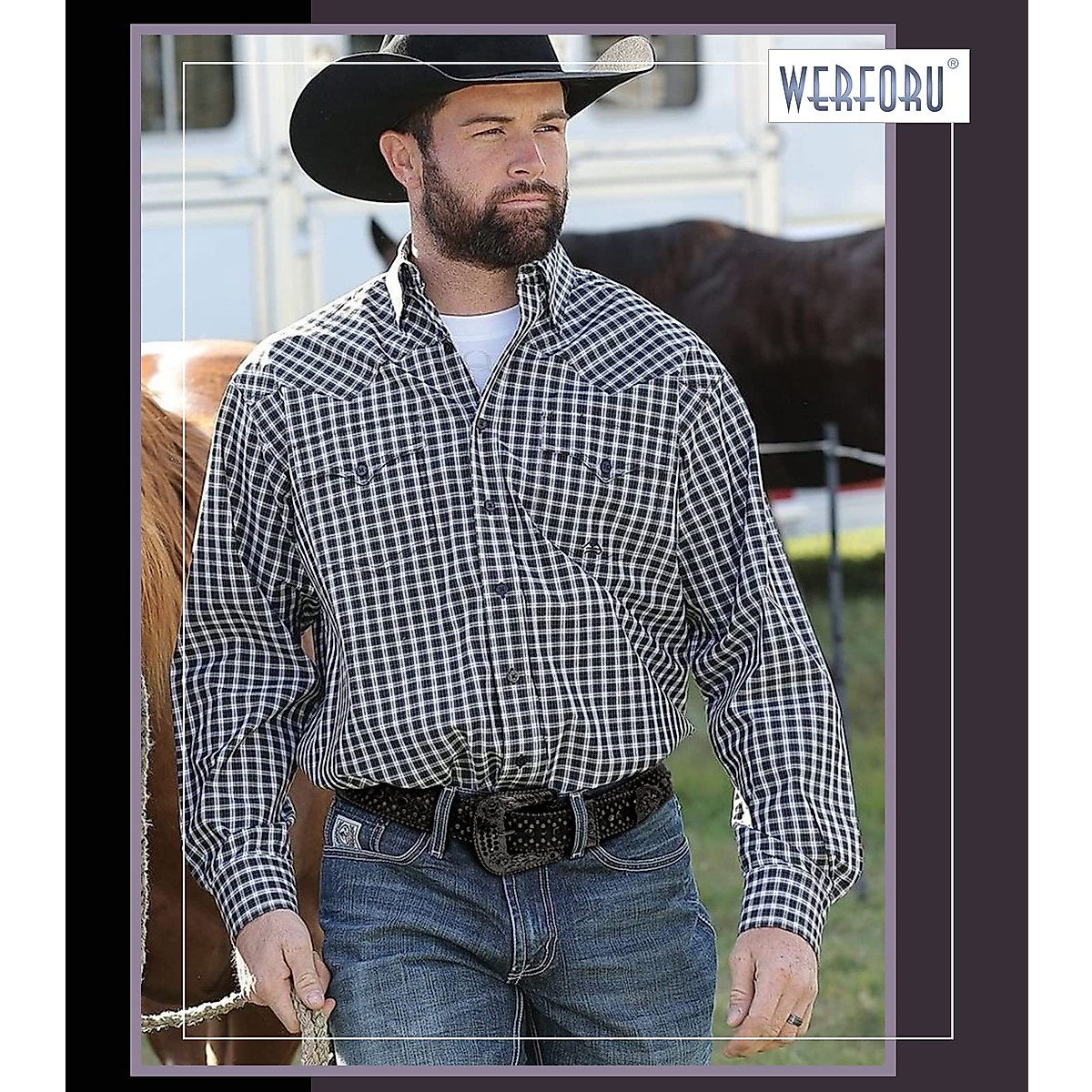 WERFORU Women Men Rhinestone Studded Western Leather Belt Ladies Vintage Bling Cowgirl Cowboy Waist Belt for Jeans Dress