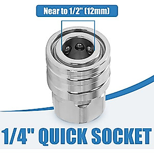JOEJET 1/4" Pressure Washer Quick Connect Fittings-Stainless Steel Pressure Washer Adapter-1/4" Quick Disconnect Socket to 1/4" NPT Female Coupler-5000 PSI