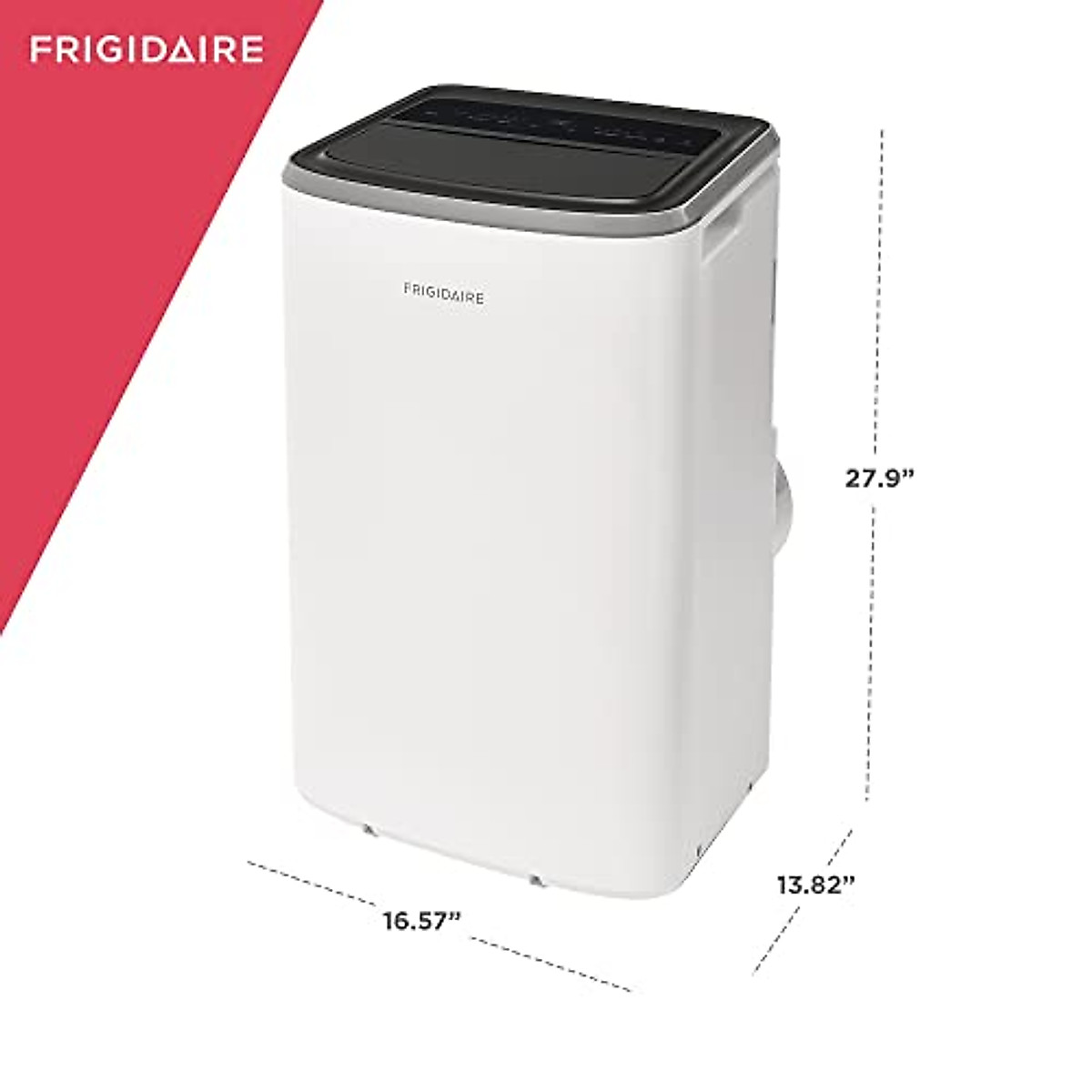 Frigidaire FHPW122AC1 Portable Room Air Conditioner, 12K BTU (ASHRAE) / 8K BTU (DOE) with Multi-Speed Fan/Dehumidify Mode/Washable Filter, Built-in Air Ionizer/Wi-Fi Connected/Window Kit, in White