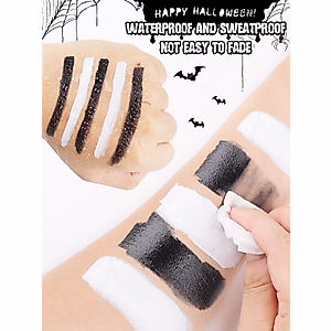 EBANKU 2Pcs White Black Face Body Paint Stick, , Eye Black Sticks for Sports White Cream-Blendable Stick Waterproof Sweatproof for Christmas Cosplay