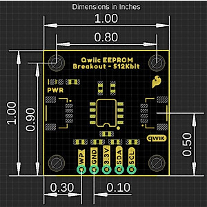 SparkFun Qwiic EEPROM Breakout - 512Kbit - Extra Storage Space for Any Project - Three Address Jumpers - Write Protection - Non-Volatile Memory - Qwiic connectors no Soldering Required