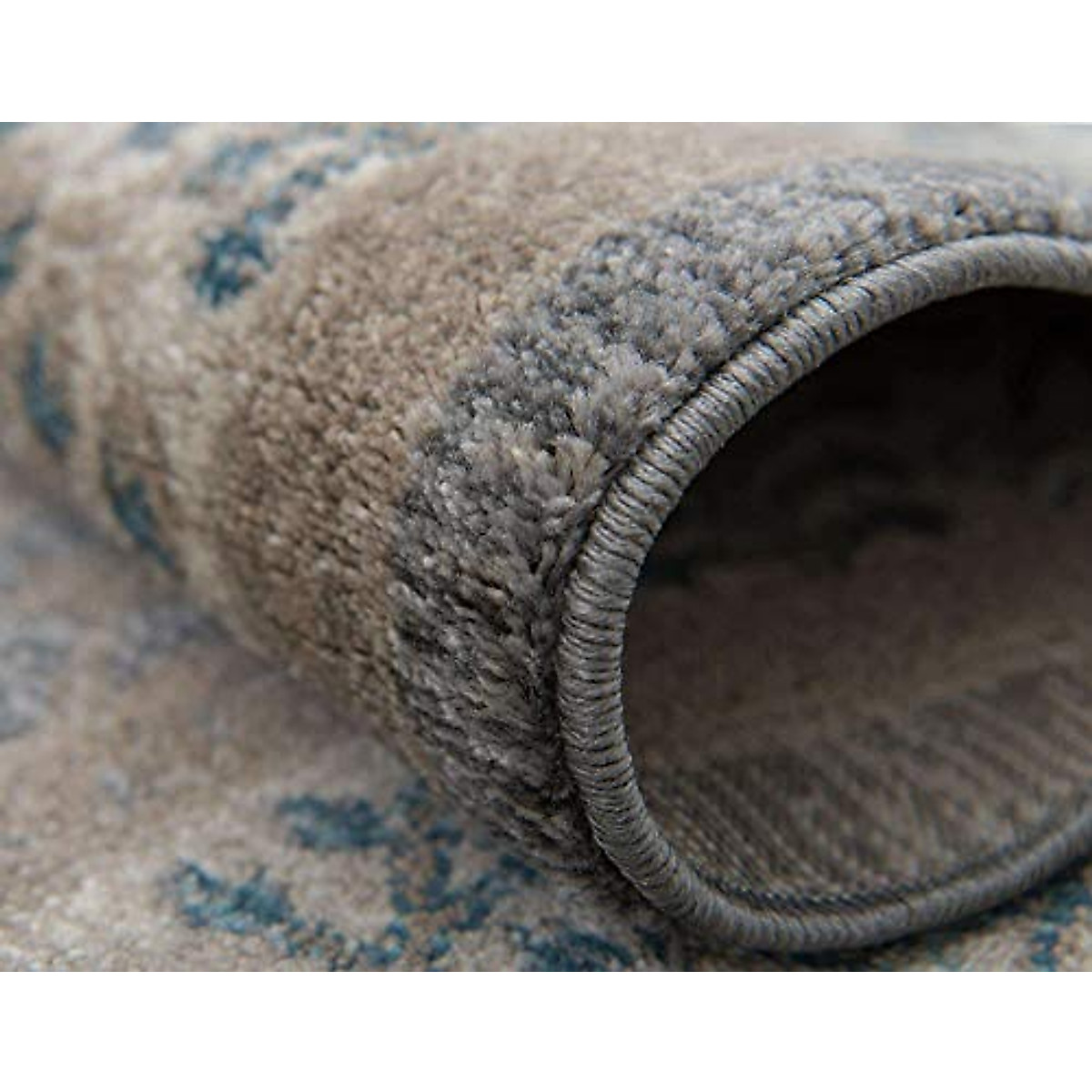 Unique Loom Salzburg Collection Area Rug - Gneis (6' 1" x 9' Rectangle, Gray/ Ivory)