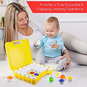 Play Brainy Montessori Alphabet Matching Eggs, 26 Pc. ABC Letter Set, Educational Early Learning Toys and Shape Recognition Sorter Puzzle for Toddlers and Preschool Students, Easter Gift