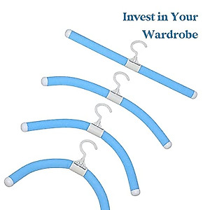 Feel Kozi No Bumps Hangers - Sweater Hangers No Shoulder Bump - Padded Hangers and Foam Hangers for Wet Clothes - No Slip Hangers for Jerseys - Flexible, Bendable