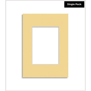 12x18 Mat Bevel Cut for 11x17 Photos - Acid Free Marzipan Beige Precut Matboard with Backing Board and Crystal Clear, Self Seal Photo Mat Bag - for Pictures, Photos, Framing - 4-ply Thickness