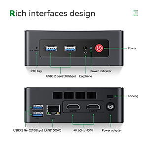 Micro Computer OS Pro Intel 11th Generation Processors N100 Mini PC 16G DDR4 500G M.2 SSD 2280 TRIGKEY Green G4 Mini Desktop, Support WOS Micro PC/Dual HDMI 4K@60Hz Output/WiFi 6/BT 5.2/Mini PC