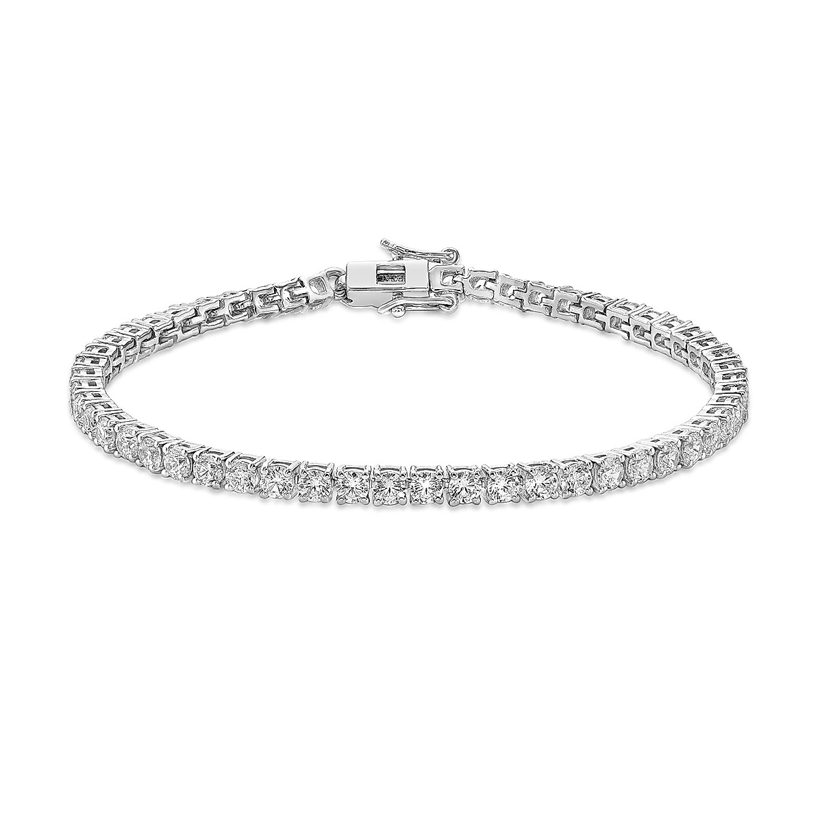 Lavari Jewelers 6 Carat Lab Grown Diamond Tennis Bracelet for Women - 925 Sterling Silver 7.25 Inches Long Bracelet (G-H, VS2-SI1, 6 cttw) Box with Tongue and Safety Clasp