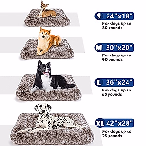 ULIGOTA Dog Bed Crate Pad for Large Dog 36 inch Dog Crate Beds for Large Dogs, Deluxe Plush Anti-Slip Pet Beds, Fulffy Kennel Pad