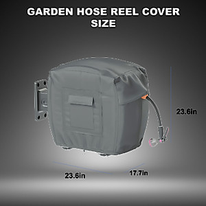 Wall-Mounted Garden Hose Reel Cover, Made of 500D Heavy-Duty Waterproof Oxford Cloth, Waterproof, Sunscreen, UV Protection, All-Weather Protection for Your Garden Hose Reel and Hose.