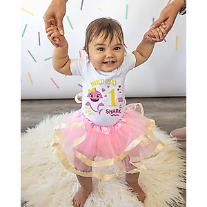Luke and Lulu Baby Shark Birthday Outfit Girl Collection - 1st Birthday