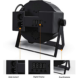 Missyee 36 RGB LED DJ Stage Uplight -DMX Control Sound Activated with Remote Control and 9 Modes LED for Wedding, Events, Christmas and Halloween Music Disco Party -R&D in USA-4 Pack