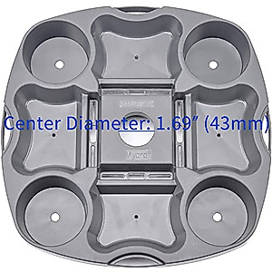 MYard Umbrella Table Tray 15 Inches Pro for Beach, Swimming Pool with 4 Drink Holders, 4 Snck Grooves, 4 Sunglasses Holes, 4 Phone Slots, 4 Airpods Holes, 2 iPad Slots, 4 Small Bag Hangers (Gray)