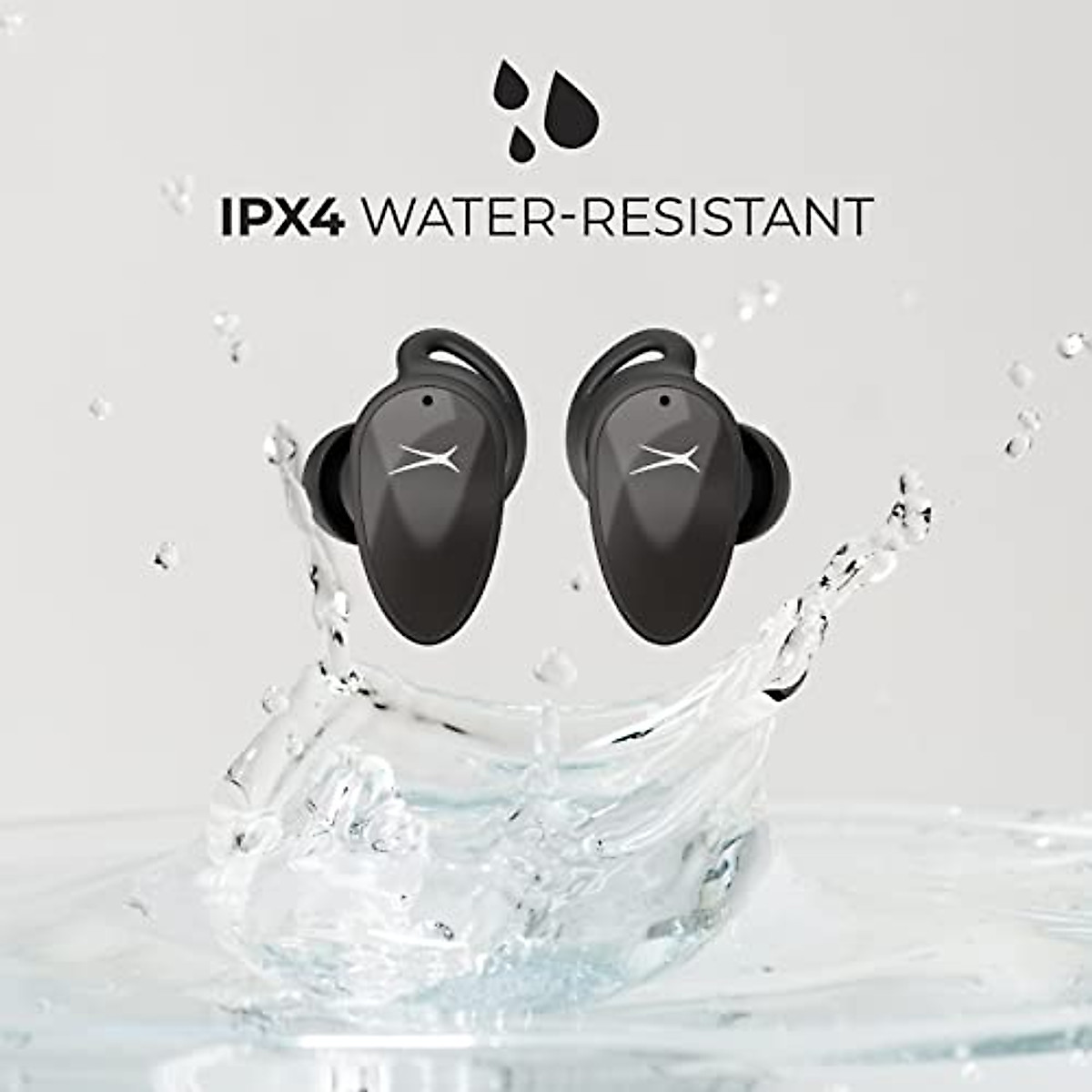 Altec Lansing Noise Cancelling Bluetooth Wireless Earbuds, Mini in Ear Headphones with Microphone, TWS NanoBuds Sweatproof and Water Resistant, 7 Hour Playtime for Sports and Workouts (Charcoal Grey)