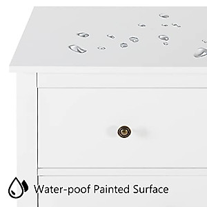 Yokstore White Dresser for Bedroom, 7 Drawer Dresser, Wooden Bedroom Dresser, Modern Storage Chest of Drawers for Living Room, Hallway, Entryway, Bedroom Furniture