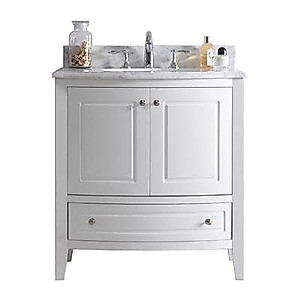 Laviva Estella 32 - White Cabinet White Carrara Marble Countertop