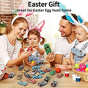 Benzem 28 Pack Pull Back Cars for Kids, Mini Vehicles Toy Bulk Party Favor Race Cars Toys, Goodie Bag Stuffers, Pinata Fillers for Boys Girls Toddlers