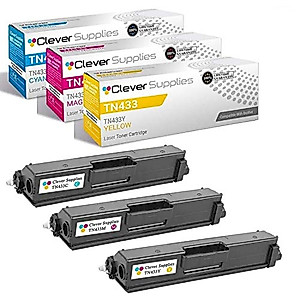 CS Compatible Toner Cartridge Replacement for Brother TN433 TN431 TN-433 TN-431 TN433C/TN431C TN433M/TN431M TN433Y/TN431Y for HL-L8260CDW HL-L8360CDW HL-L8360CDWT HL-L9310CDW 3 Color Set