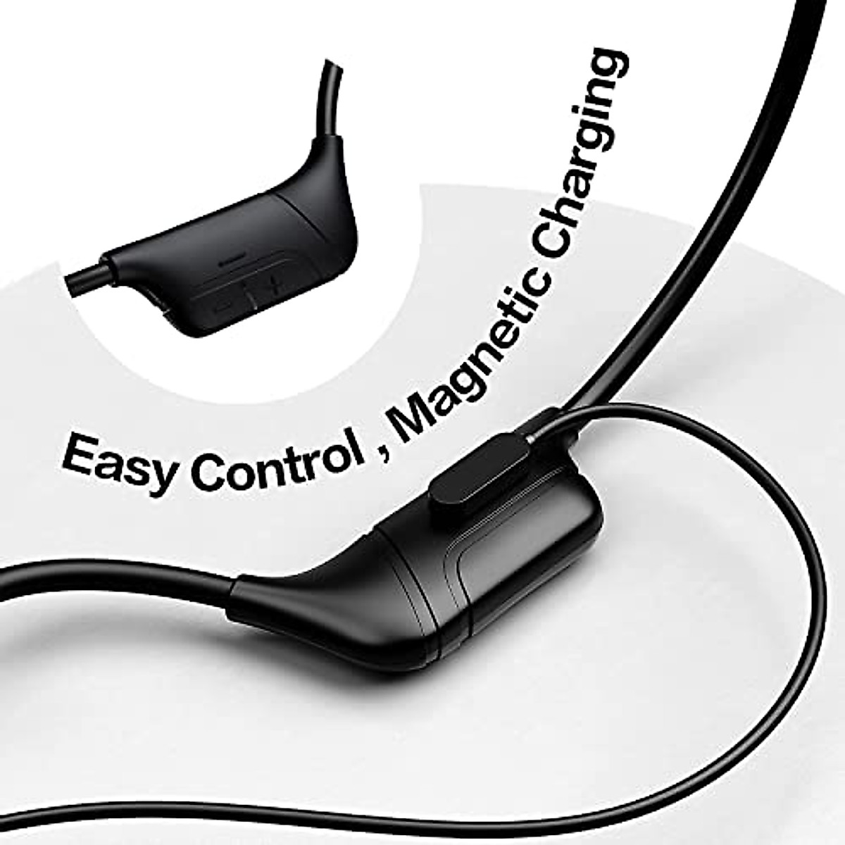 NANKA Bone Conduction Headphones, Open Ear Bluetooth Headphones with Mic, IPX6 Waterproof Wireless Headphones with Magnetic Charging for Sports