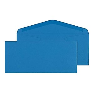 EnDoc #10 Colored Envelopes - Bright Blue Color - 24lb paper Colored envelopes letter size for Offices, Holiday, Invoices, Mailings - 4 1/8 x 9 1/2 Inches - 50 Pack