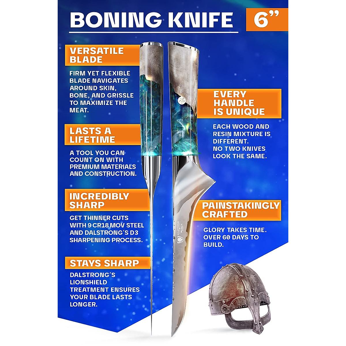 Dalstrong Valhalla Series Slicing & Carving Knife 12" Bundled with Boning Knife 6" - Leather Sheath