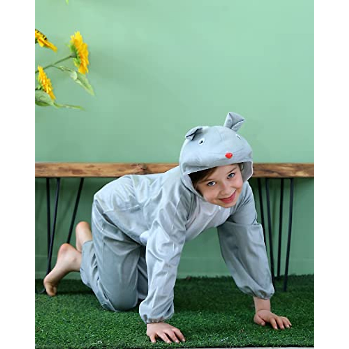 Kids Animal Costumes Boys Girls Unisex Fancy Dress Outfit Cosplay Children Onesies M (for Kids 35.5" - 41.5" Tall), Mouse