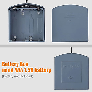 HOMEYUER External Power Supply Box with 2.5mm and 3.5mm Jack for Some Safe Box with External Battery Supply Like BARSKA Safe, 4 AA Battery Holder with Wires, 6V Backup Power Source for The Safe Box