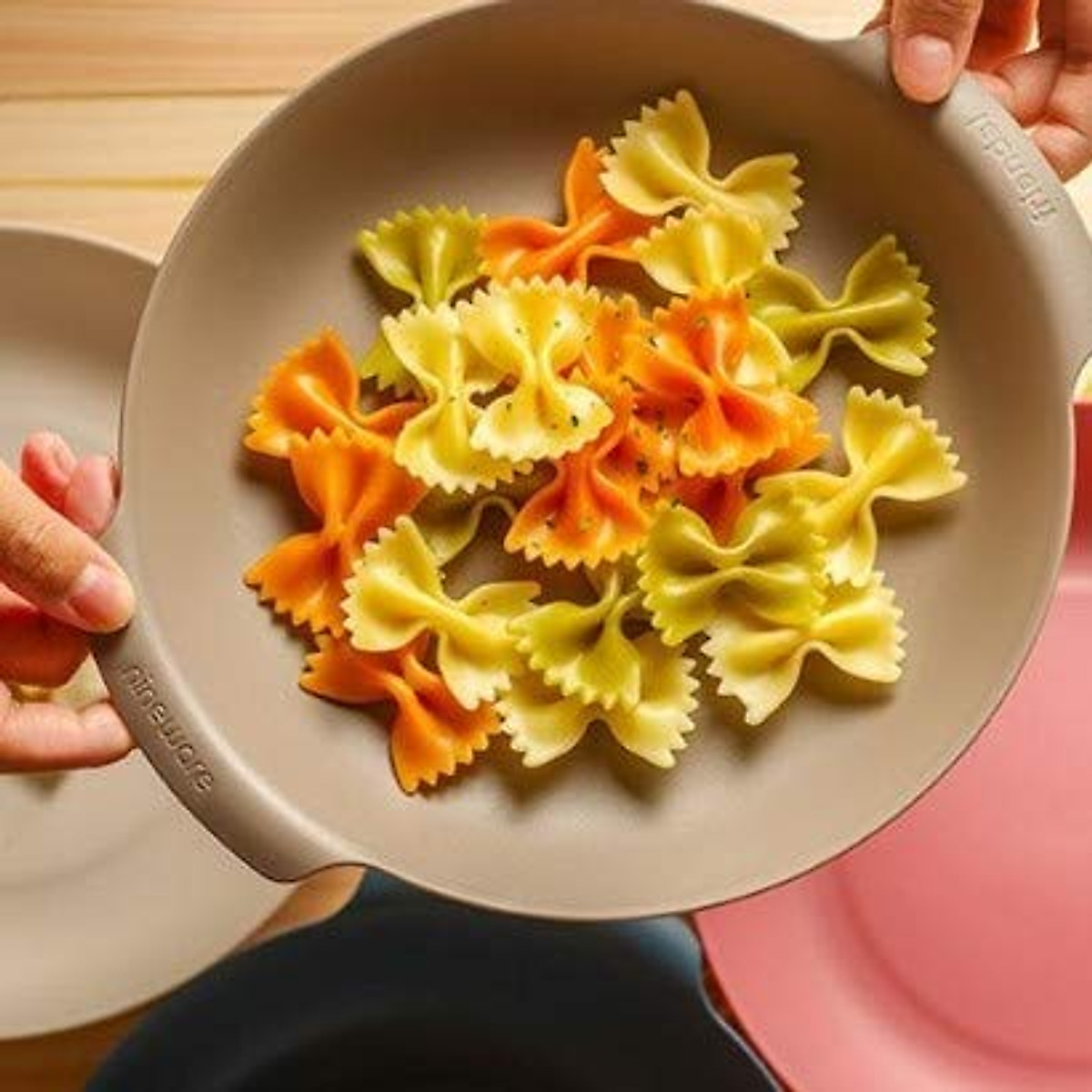 Nineware Friends Pasta Bowl 2p Set, Ivory+Gray 2p 1 Set, Dish Washer, Microwave Available, BPA Free, Stylish Color