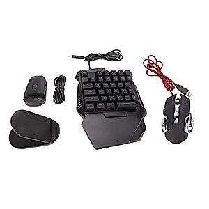 Gaming Keyboard Mouse Converter, One Hand Keyboard Mouse for Mobile Phone with 35 Keys