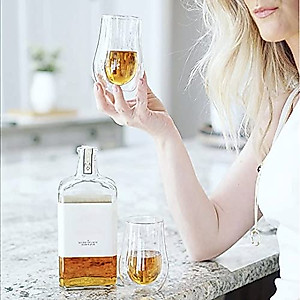 Snute Nosing Whiskey Glasses - Double-wall Insulated Crystal Whiskey Glass - Gift for Whiskey Lovers - Set of 2