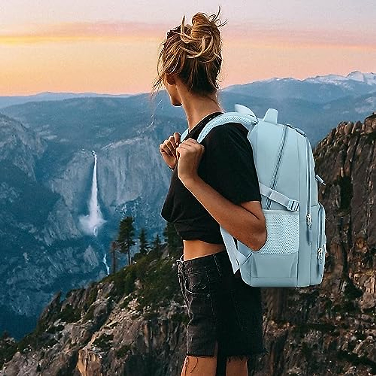 CAMTOP Laptop Backpack 15.6 Inch College Middle School BookBag Travel Backpacks Casual Daypacks (17 Inch, Blue)