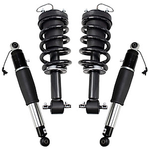 TRQ Front Rear Loaded Strut Spring Assembly Shock Absorber LH Driver RH Passenger Side Pair 4pc Set for Chevy GMC Suburban Tahoe Yukon Z95 MagneRide MRC