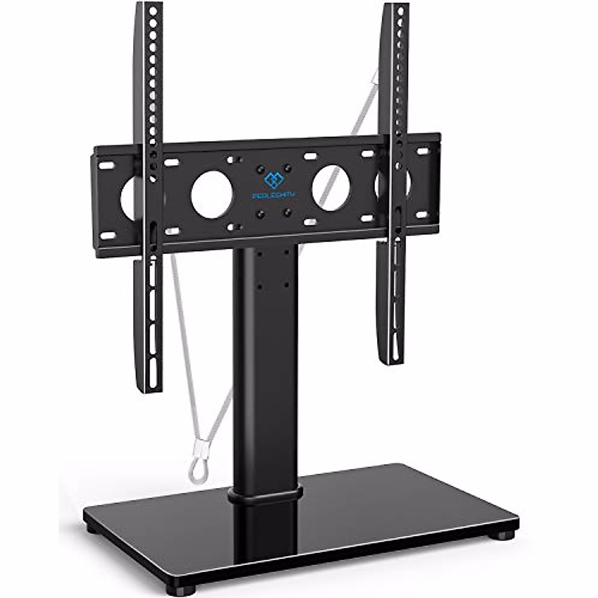 Universal TV Stand - Table Top TV Stand for 32-55 Inch LCD LED TVs - Height Adjustable TV Base Stand with Tempered Glass Base & Wire Management & Security Wire, Holds up to 88lbs, VESA 400x400mm