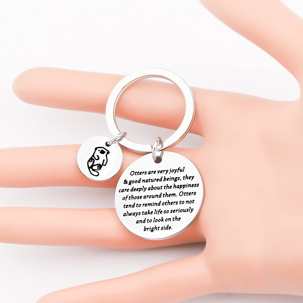 bobauna Otter Keychain Sea Animal Jewelry Otter Lover Gift Otters Are Very Joyful And Good Natured Beings (otter bright side keychain)