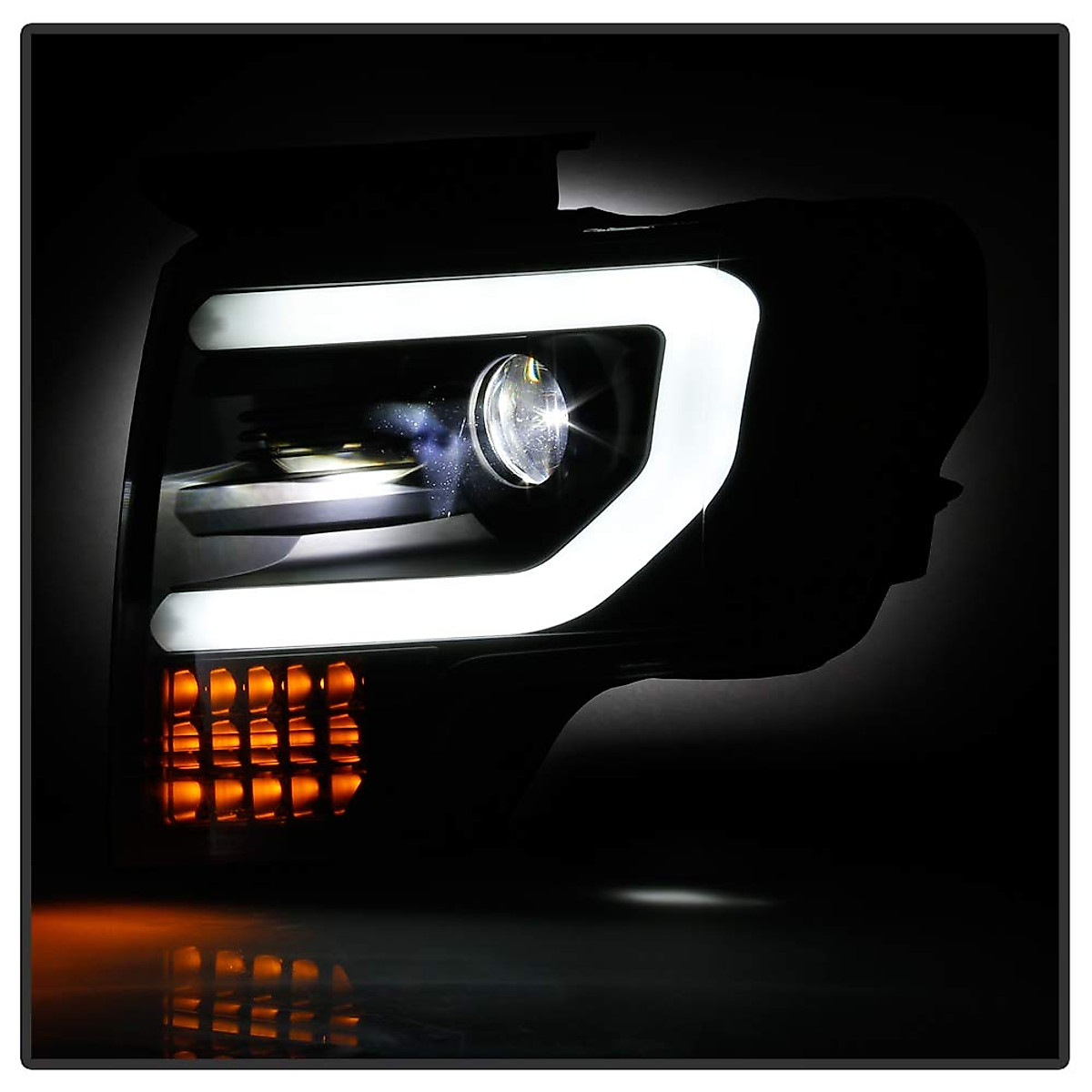 ACANII - For [HID/Xenon Model] 2013-2014 Ford F150 Truck LED Signal Built-In Low/High LED Projector Headlights Headlamps