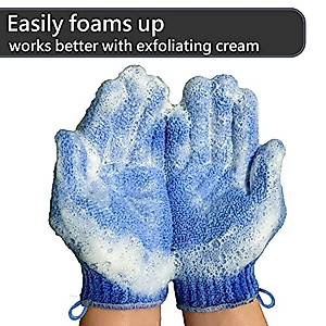 Exfoliating Gloves - Body Scrub for Smooth and Soft Skin - Body Exfoliator for Ingrown Hair Dead Skin Remover and Itchy and Flaky Skin - Scrubber Shower Accessories 1 Pair Glove Mens Stocking Stuffer