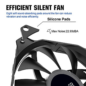 PCCOOLER 120mm Case Fans, DN120 120mm PC Fan 3 Pack Dark Night Series, High Performance Cooling PC Fan - Efficient Hydraulic Bearing - 1200 RPM Low Vibration, Computer Fans 120mm Fan for CPU Cooler