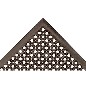 NoTrax 3' x 5' Lightweight Restaurant Rubber Floor Mat with Drainage Holes, Anti-Fatigue Mats, Black, T30 Competitor, T30S0035BL